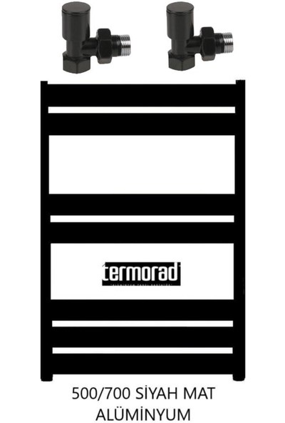 Termorad 50 x 70 cm Termorad Petsa Slim +2 Adet Radyatör Havlupan Vanası Siyah Mat 1/2' Termorad 50 x 70 cm Termorad Petsa Slim +2 Adet Radyatör Havlupan Vanası Siyah Mat 1/2'