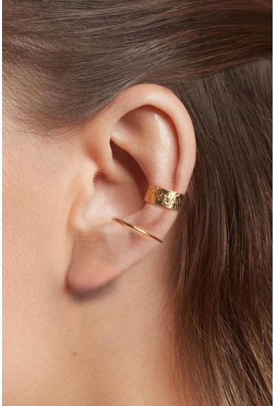 New Obsessions Illusion Deliksiz Sıkıştırmalı Çift Görünümlü Kıkırdak Küpesi