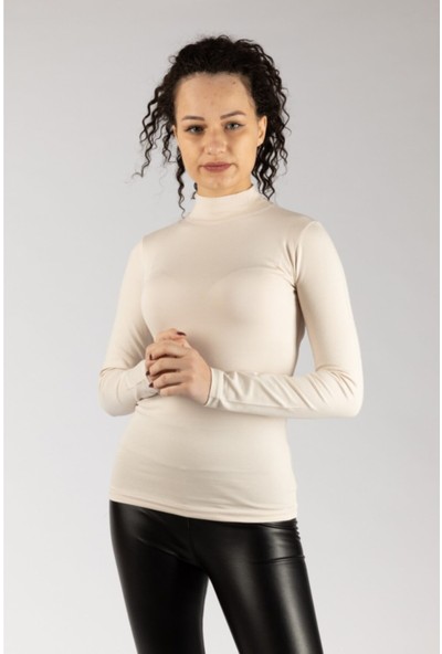 DHN Kadın Balıkçı (Yarım Boğazlı) Uzun Kollu Likralı Penye Body DHN Kadın Balıkçı (Yarım Boğazlı) Uzun Kollu Likralı Penye Body