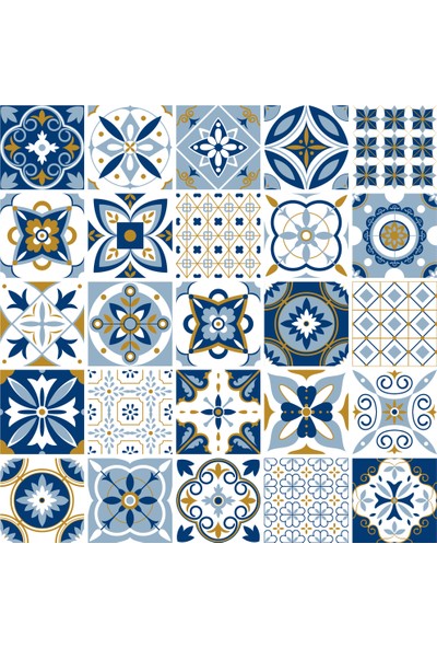 Folyo Dünyası Mavi Fayans Desen Kod2