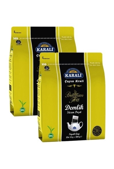 Karali Premium Demlik Poşet Siyah Çay 25 x 12 gr 2'li