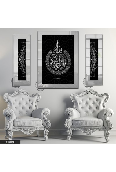 Evine Moda Ayetel Kürsi Gümüş 3 Parça Aynalı Tablo Evine Moda Ayetel Kürsi Gümüş 3 Parça Aynalı Tablo
