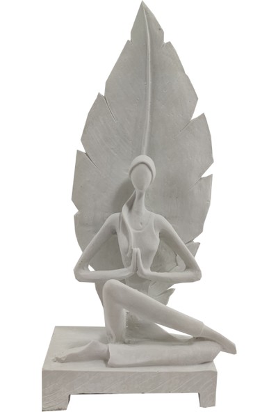 Pol & Art HYK270 Yapraklı Yogacı Kız Ham Polyester Obje Pol & Art HYK270 Yapraklı Yogacı Kız Ham Polyester Obje
