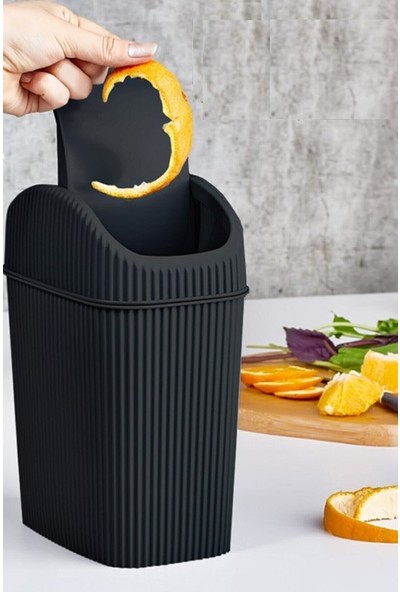 Cep Home Siyah Tezgah Üstü Çöp Kovası