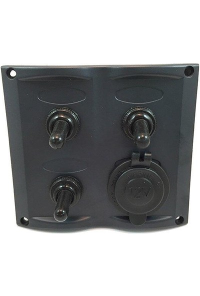 Master Switch Panel 3'lü Çakmak Soketli Izoleli 95X105