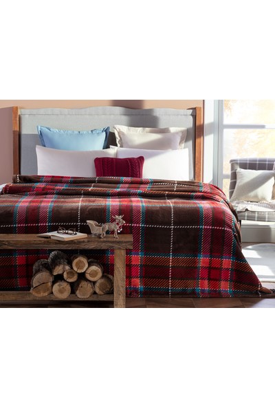 Madame Coco Antonin Çift Kişilik Welsoft Baskılı Battaniye - Kahverengi Madame Coco Antonin Çift Kişilik Welsoft Baskılı Battaniye - Kahverengi