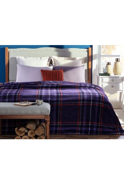 Madame Coco Delit Çift Kişilik Wellsoft Baskılı Battaniye - Mor