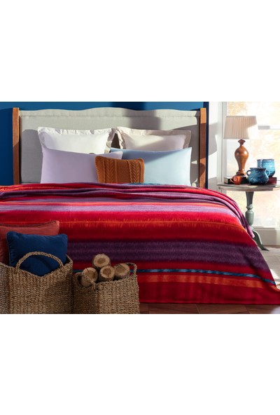 Madame Coco Carnation Çift Kişilik Welsoft Baskılı Battaniye - Turuncu