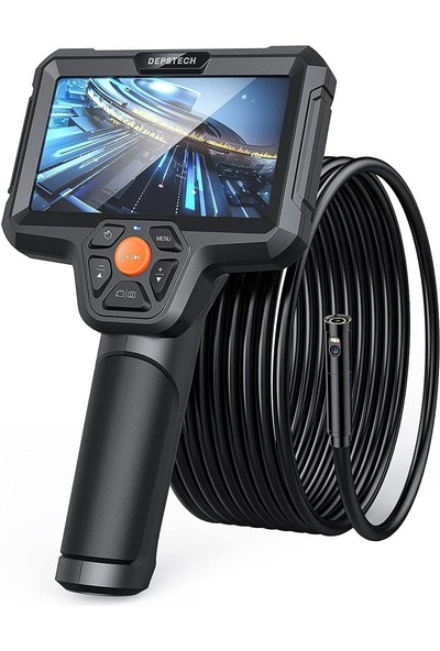 Depstech Çift Lensli Muayene Kamerası, 5 Inch IPS LCD Ekranlı Endoskop