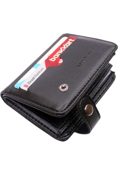 Mkm Man Deri Görünümlü Içi Şeffaf Kartlık & Cüzdan