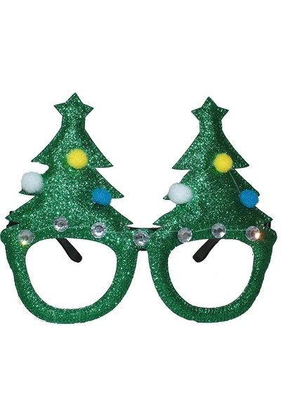 Pandoli Simli Yeşil Renk Çam Ağacı Şeklinde Camsız Yılbaşı Gözlüğü Pandoli Simli Yeşil Renk Çam Ağacı Şeklinde Camsız Yılbaşı Gözlüğü