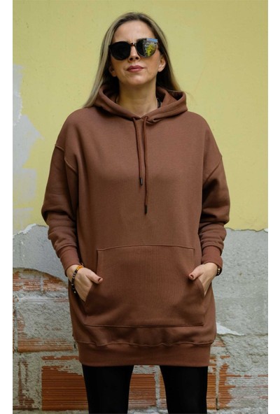 Kanguru Cep Şardonlu Sweatshirt