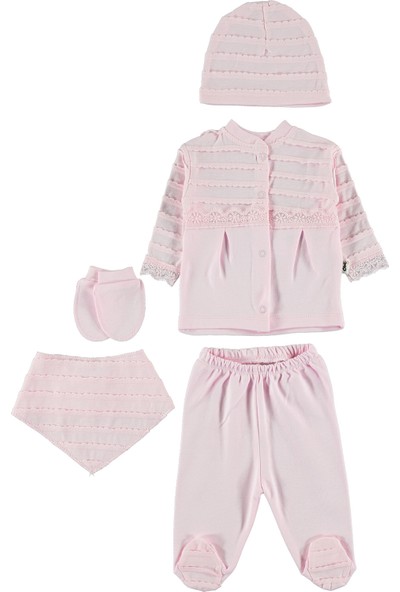 Civil Baby Kız Bebek 5 'li Zıbın Takımı 0-3 Ay Pembe