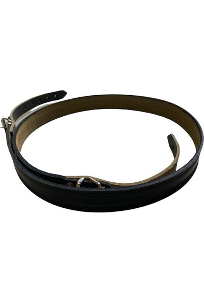 Çakır Siyah Deri Tüfek Askı Kayışı