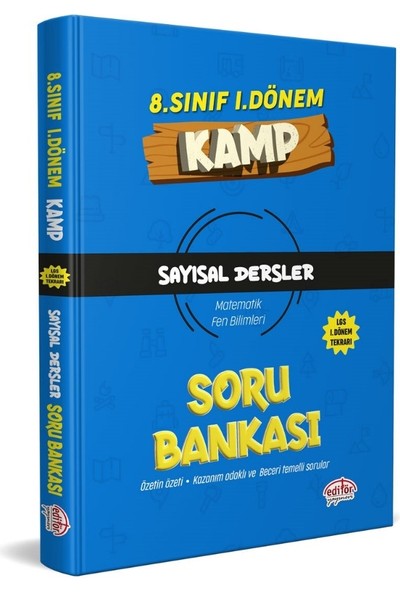 Editör Yayınları 8. Sınıf 1. Dönem Kamp Sayısal Dersler Soru Bankası