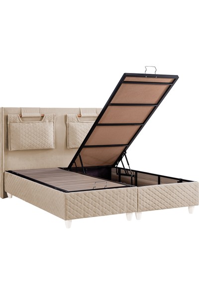 Cesur Venedik Çift Kişilik Baza Başlık Seti, Bej