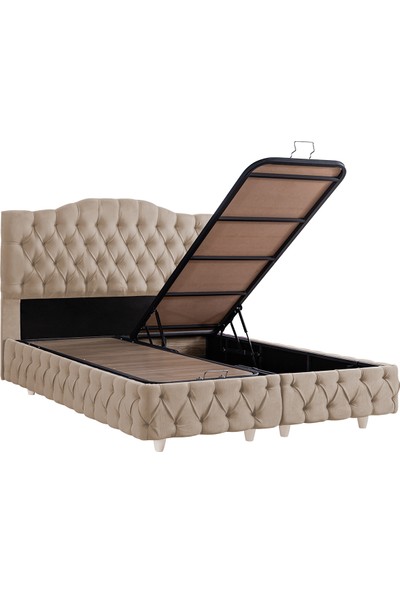 Cesur Viyana Çift Kişilik Baza Başlık Seti, Bej