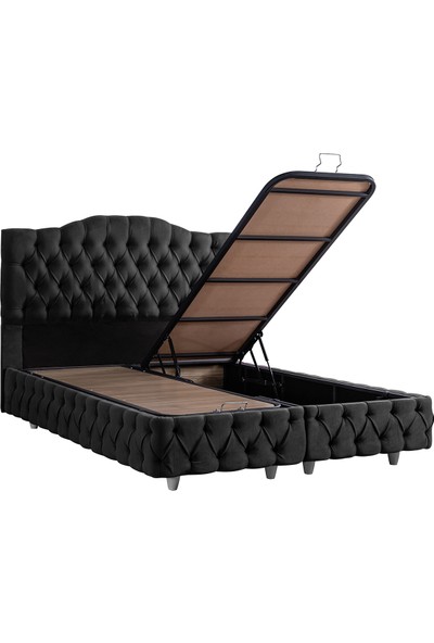 Cesur Viyana Çift Kişilik Baza Başlık Seti, Antrasit