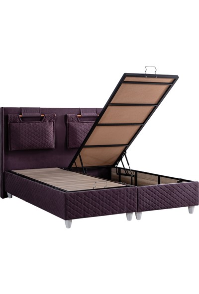 Cesur Venedik Çift Kişilik Baza Başlık Seti, Mor