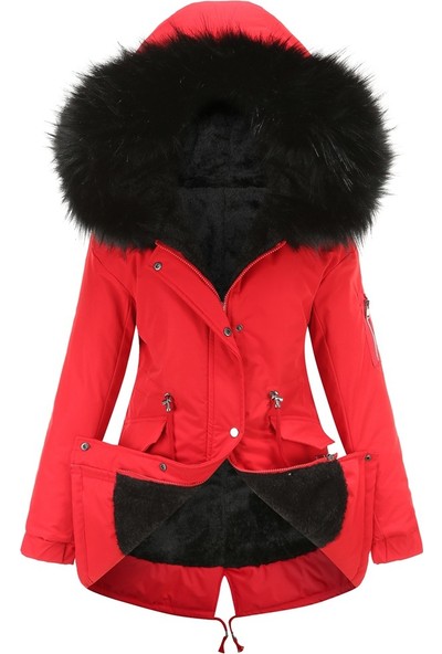 Gemdeck Kalın Kürk Yaka Rahat Parka (Yurt Dışından) Gemdeck Kalın Kürk Yaka Rahat Parka (Yurt Dışından)