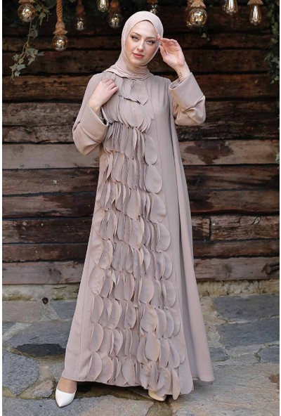 Neva Style Neva Style - Detaylı Vizon Tesettür Ferace 352200V Neva Style Neva Style - Detaylı Vizon Tesettür Ferace 352200V