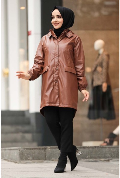 Neva Style Neva Style - Suni Deri Taba Tesettür Mont 1305TB