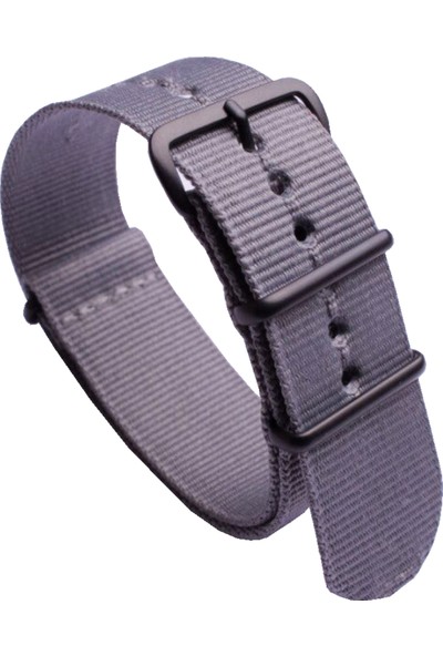 Fossil Saat Uyumlu 22 mm Gri Renk Siyah Tokalı Tek Parça Nato Perlon Kumaş Saat Kordonu Fossil Saat Uyumlu 22 mm Gri Renk Siyah Tokalı Tek Parça Nato Perlon Kumaş Saat Kordonu