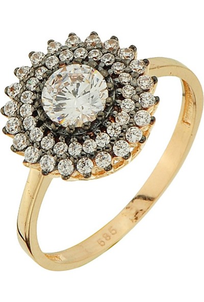 Goldium Altın Elmas Görünümlü Yüzük