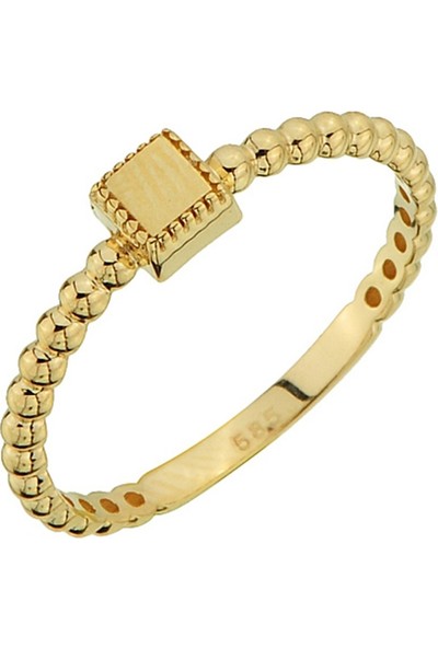 Goldium Altın Kare Minimal Yüzük