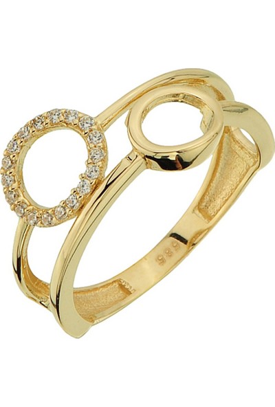 Goldium Altın Taşlı Tasarım Yüzük