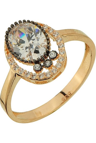 Goldium Altın Elmas Görünümlü Tasarım Yüzük
