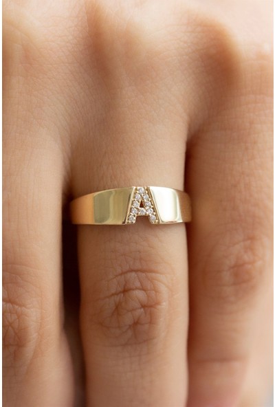 Goldium Altın Tasarım Harf Yüzük