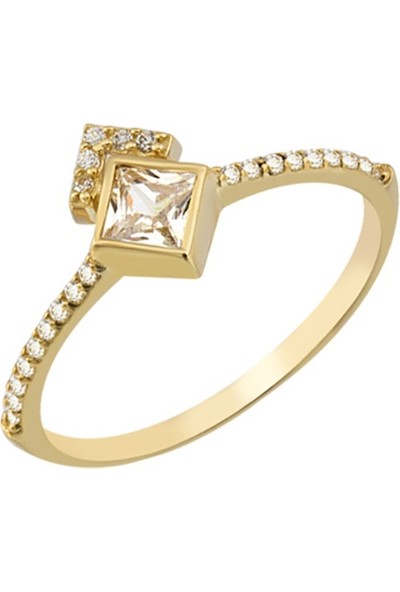 Goldium Altın Prenses Taşlı Yüzük