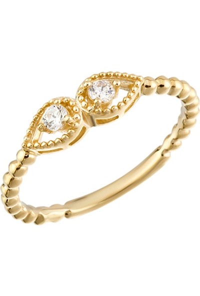 Goldium Altın Toplu Damla Yüzük