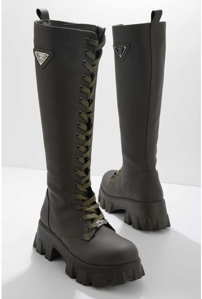 Bambi Mat Haki Kadın Çizme K027032015