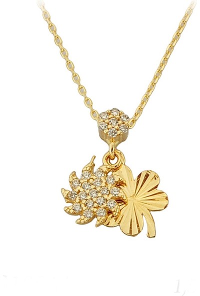 Goldium Altın Yaprak Kolye