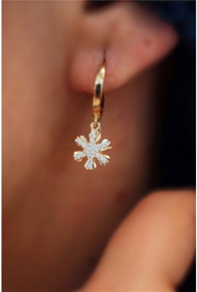 Goldium Altın Kar Tanesi Küpe