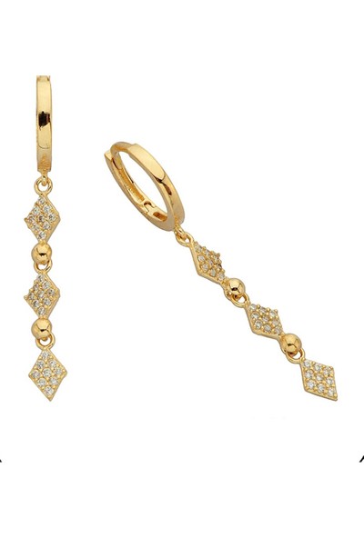 Goldium Altın Sallantılı Tasarım Küpe