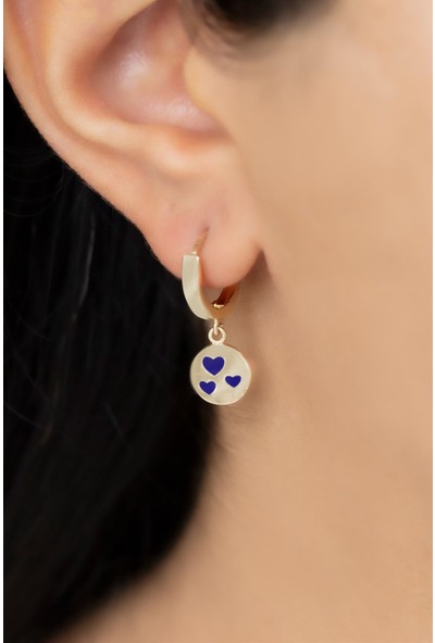 Goldium Altın Mineli Kalpli Küpe