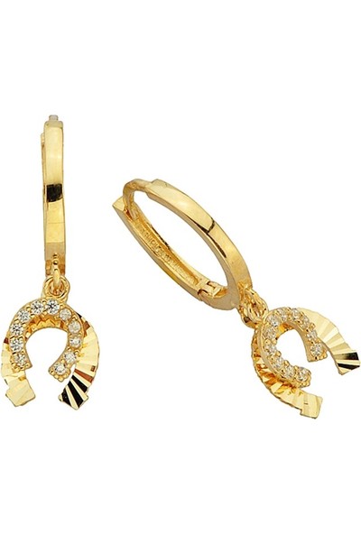 Goldium Altın At Nalı Şans Halka Küpe Goldium Altın At Nalı Şans Halka Küpe