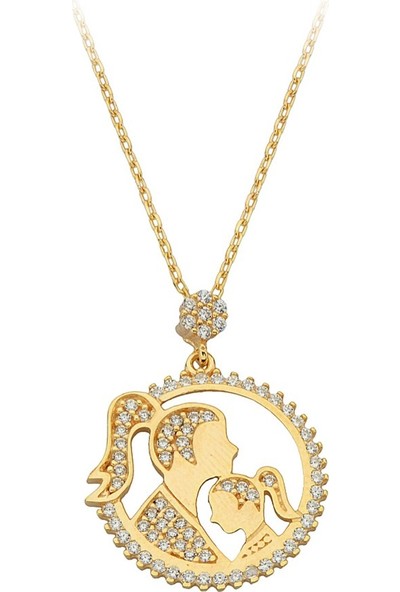 Goldium Altın Anne Kız Kolye