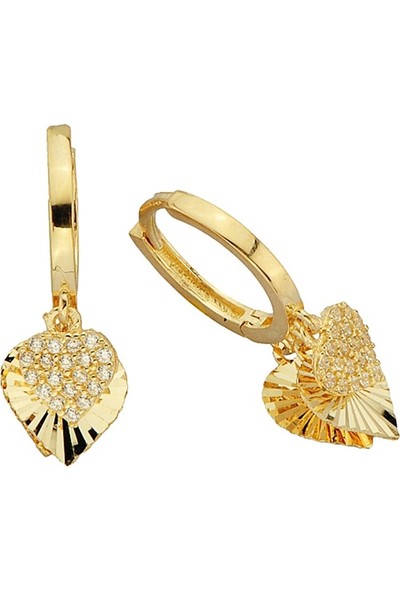 Goldium Altın Kalp Halka Küpe