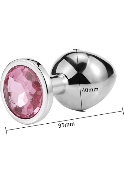Joytoy Metal Anal Vajinal Dildo Tıpa Büyük Boy Pembe Taşlı Joytoy Metal Anal Vajinal Dildo Tıpa Büyük Boy Pembe Taşlı