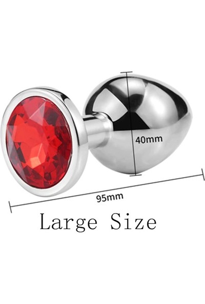 Joytoy Metal Anal Vajinal Dildo Tıpa Büyül Boy Kırmızıtaşlı Joytoy Metal Anal Vajinal Dildo Tıpa Büyül Boy Kırmızıtaşlı