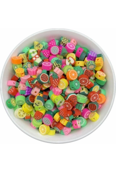 Dünya Yün 25 Adet Polimer Kil Fimo Karışık Takı Boncuk Karışık Meyve Dünya Yün 25 Adet Polimer Kil Fimo Karışık Takı Boncuk Karışık Meyve