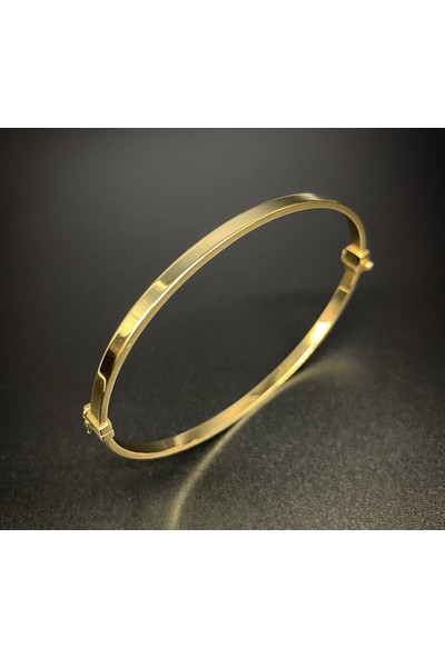 ESK 14 Ayar Altın Düz Spor Kelepçe 3mm ESK 14 Ayar Altın Düz Spor Kelepçe 3mm