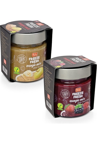 Pol's Gurme Freeze Fresh Magic Mix Elmalı Muz Kreması 250 gr + Orman Meyveli Krema 250 gr