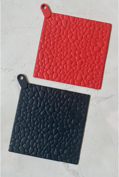 Zuzu Made Silikon Nihale 2'li Set Kırmızı Siyah 16 x 16 cm