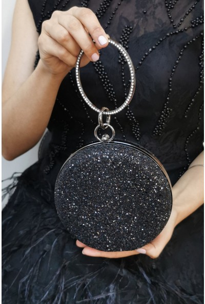 Nazart Kadın Pullu Siyah Abiye Clutch Portföy Kadın Gece Çantası Nazart Kadın Pullu Siyah Abiye Clutch Portföy Kadın Gece Çantası