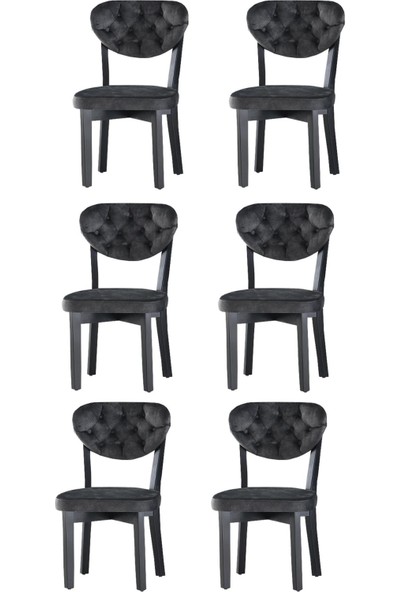 Sweet Home 6 Adet Gala Sandalye Beyaz Ahşap Kapitoneli Sweet Home 6 Adet Gala Sandalye Beyaz Ahşap Kapitoneli